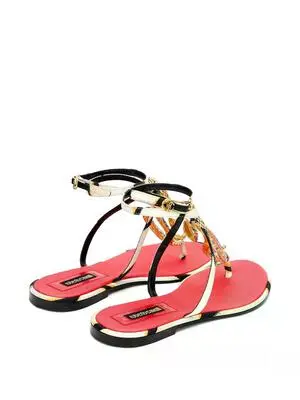 Roberto Cavalli Embellished Snake Motif Sandals