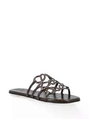 Loewe Petal Anagram Crocodile-effect Sandals