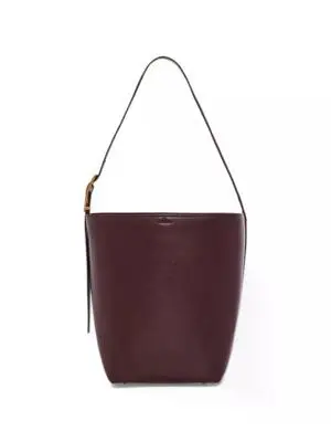 ANINE BING Elly Leather Bucket Bag - Red