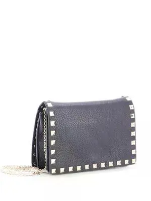 Valentino Garavani Rockstud Pouch Leather Mini Crossbody Bag - Black