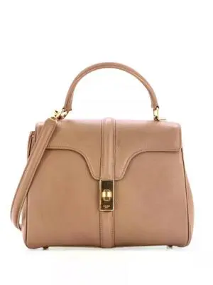 Celine 16 Top Handle Bag Grained Calfskin Small Satchel - Brown