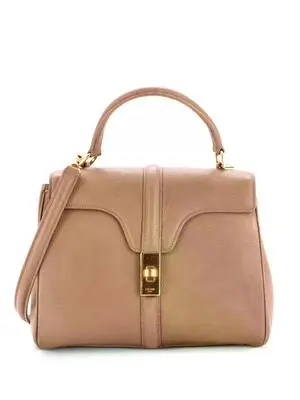 Celine 16 Top Handle Bag Grained Calfskin Satchel - Brown