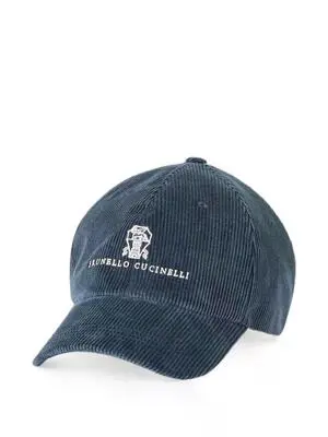 Brunello Cucinelli Cotton And Cashmere Corduroy Baseball Cap - Blue