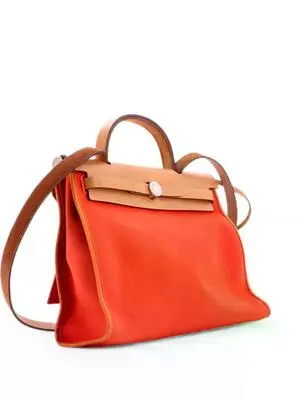 Hermès Herbag Zip Leather And Toile 31 Shoulder Bag