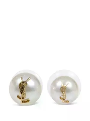 Saint Laurent Pearl Plaque Earrings