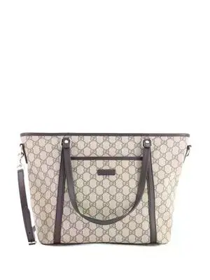 Gucci Gg Coated Canvas Medium Tote Bag - Brown