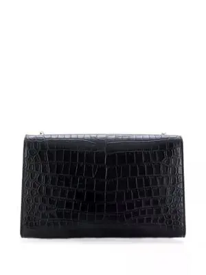 Saint Laurent Classic Monogram Tassel Crocodile Embossed Leather Medium Crossbody Bag