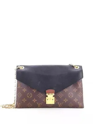 LOUIS VUITTON Pallas Chain Monogram Canvas And Calfskin Shoulder Bag - Black