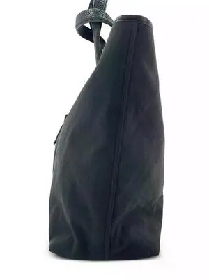 Saint Laurent Black Canvas Logo Appliqué Tote Bag - Grey
