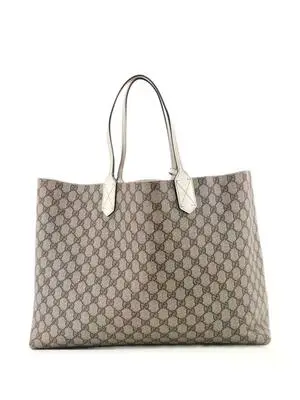 Gucci Reversible Gg Coated Canvas With Leather Medium Tote Bag