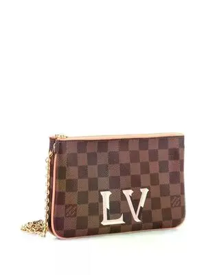 LOUIS VUITTON Double Zip Pochette Damier Clutch Bag