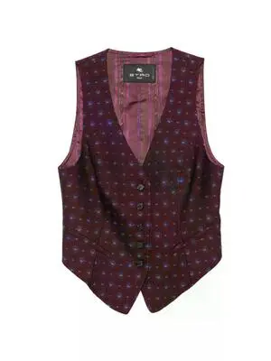 Etro Geometric-pattern V-neck Waistcoat