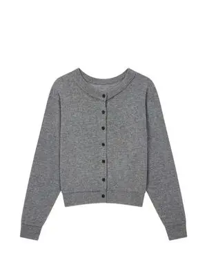 STUDIO TOMBOY Round-neck Long-sleeve Cardigan - Grey