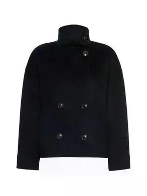 Max Mara Double-breasted High-neck Coat - Blue