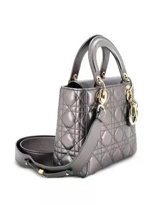 Dior Lady Bag Cannage Quilt Leather Shoulder Bag - Metallic