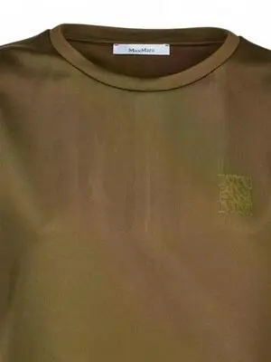 Max Mara Logo Embroidered T-shirt - Brown