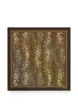 Max Mara Leopard-print Silk Scarf - Brown