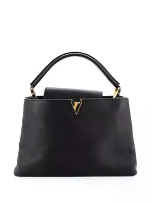 LOUIS VUITTON Capucines Bag Leather Mm Satchel - Black