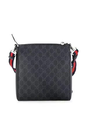 Gucci Gg Coated Canvas Messenger Bag With Web Strap