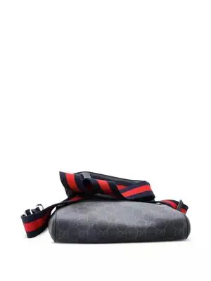 Gucci Gg Coated Canvas Messenger Bag With Web Strap