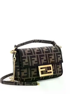 Fendi Baguette Nm Bag Zucca Canvas Mini Crossbody Bag - Brown