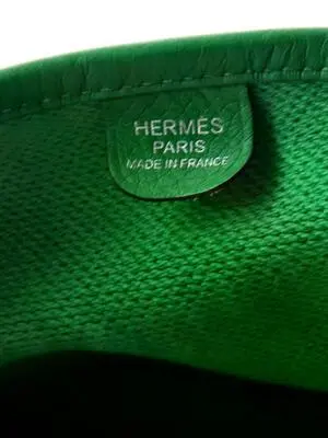 Hermès Evelyne Bag Gen Iii Toile And Leather Gm - Green