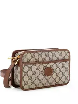 Gucci Interlocking G Patch Camera Bag Gg Coated Canvas Mini Crossbody Bag