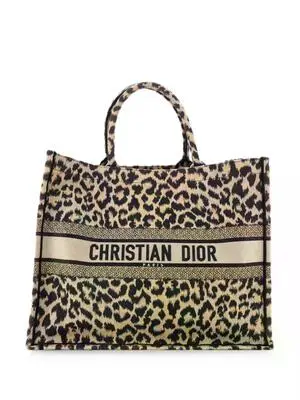 Dior Book Mizza Embroidered Canvas Large Tote Bag - Brown