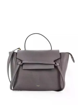 Celine Belt Bag Textured Leather Mini Shoulder Bag - Grey