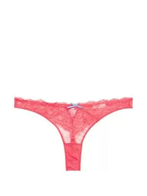 FLEUR DU MAL Bianca Lace Thong - Pink