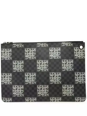LOUIS VUITTON Damier Graphite Rope Pochette Voyage Gm Clutch Bag - Black