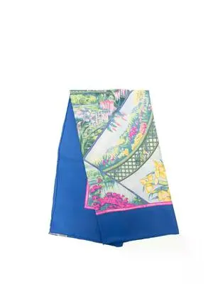 Hermès 1989 Giverny Silk Scarf 90 Scarves - Blue