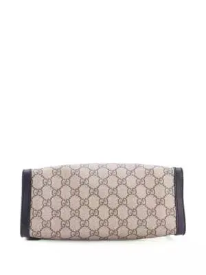 Gucci Padlock Chain Tote Gg Coated Canvas Leather Small Shoulder Bag - Black