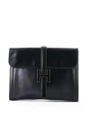 Hermès Jige Box Calf Gm Clutch Bag - Blue