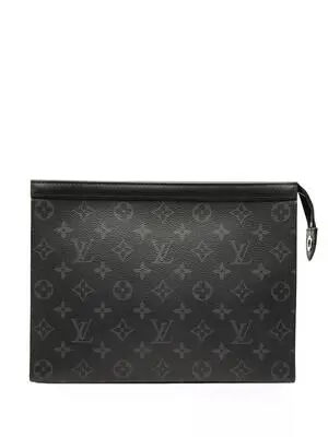 LOUIS VUITTON 2019 Monogram Eclipse Pochette Voyage Mm Clutch Bag - Black