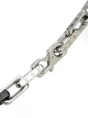 LOUIS VUITTON 2022 Stainless Steel Monogram Chain Necklace