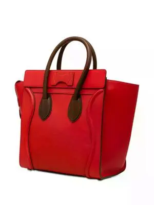 Celine 2014 Mini Bicolor Leather Luggage Tote Bag