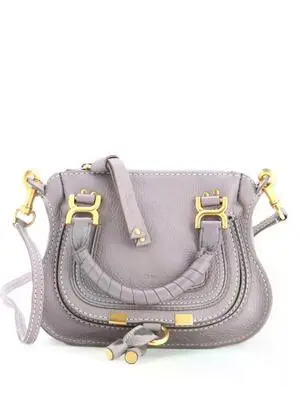 Chloé Marcie Satchel Leather Baby Crossbody Bag - Grey