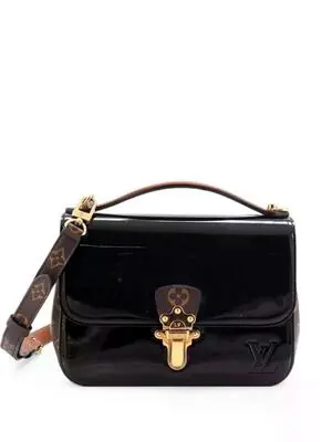LOUIS VUITTON Cherrywood Handbag Vernis With Monogram Canvas Bb Shoulder Bag - Black