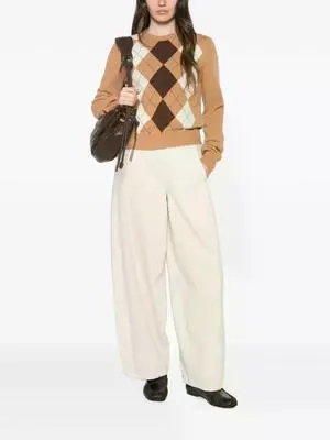 JUCCA Argyle-pattern Crew-neck Sweater