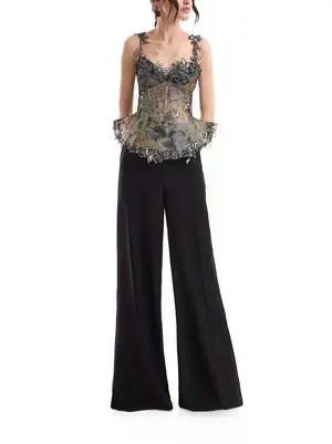 GEMY MAALOUF Embroidered Peplum Corset
