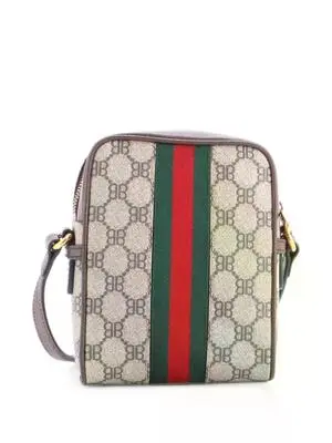 Balenciaga X Gucci The Hacker Project Zip Messenger Bag Bb Coated Canvas Mini Crossbody Bag