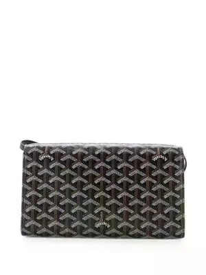 Goyard Monte Carlo Clutch With Strap Coated Canvas Pm Crossbody Bag - Black