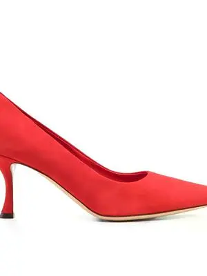 FERRAGAMO Elydea Pointed-toe Pumps - Red