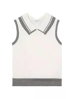 Claudie Pierlot Stripe-trim Sleeveless Top - White