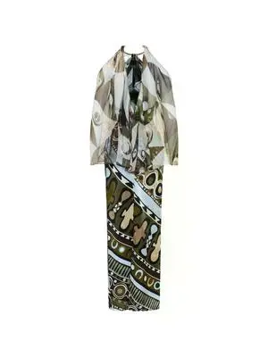 Emilio Pucci Iride-print Silk-chiffon Maxi Dress - Green