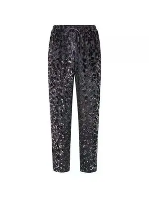 PIERRE-LOUIS MASCIA Leopard-pattern Velvet-effect Trousers - Brown