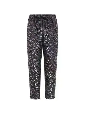PIERRE-LOUIS MASCIA Leopard-pattern Velvet-effect Trousers