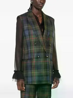 Etro Double-breasted Tartan Gilet