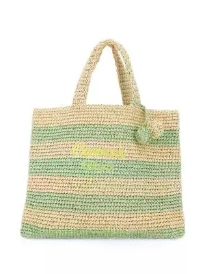 Liu Jo Plentia Cannes Striped Woven Shoulder Bag - Neutrals